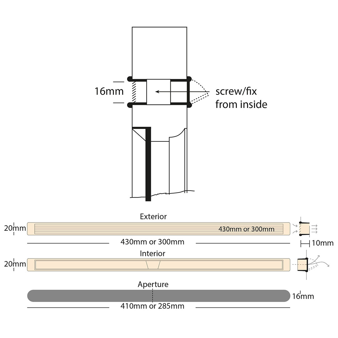 Trickle Vents - Flush Fit | 300 or 430mm Lengths | FingerKeeper ...